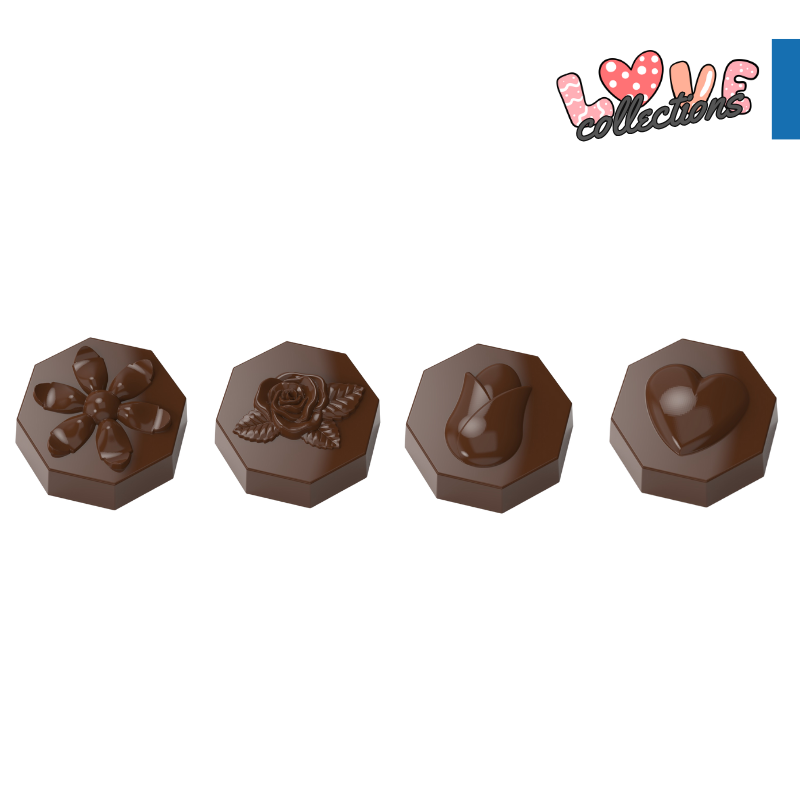 CM 2065 FLOWER PRALINE 11gr CHOCOLATE MOULD – GREYAS CHOCOLATE MOULDS